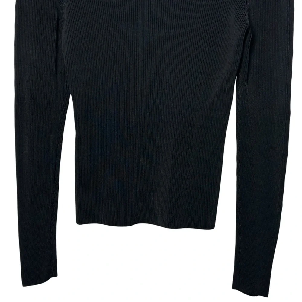 Yuka | Sweaters | Yuka Black Ribbed Long Sleeve Silver Decal Turtleneck ...